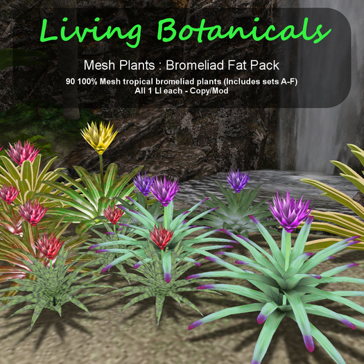 Second Life Marketplace - Inochi Botanicals - Mesh Plant "Bromeliad Fat ...