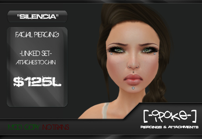 Second Life Marketplace - [-iPoke-] Silencia Piercing