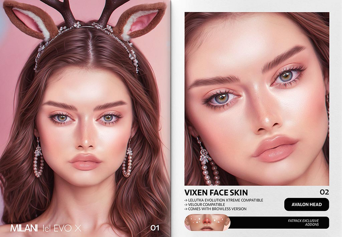 Second Life Marketplace - MILANI - "VIXEN" FACE SKIN / ICY