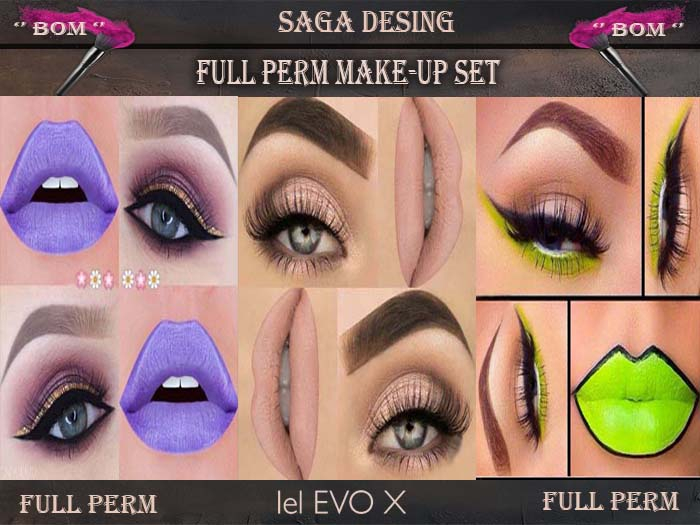 Second Life Marketplace - SaGa Design Full Perm Makeup Set ''BOM'' EvoX 013