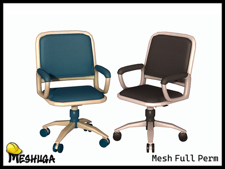 Second Life Marketplace - Meshuga Retro Office - Desk Chair FULL PERM MESH