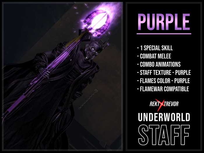 Second Life Marketplace - [REKT x TREVOR] - UNDERWORLD STAFF - (PURPLE)