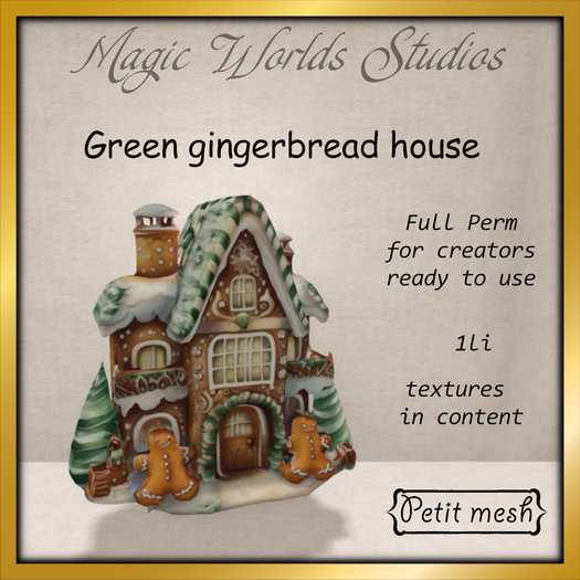 Second Life Marketplace - MW gingerbread house green