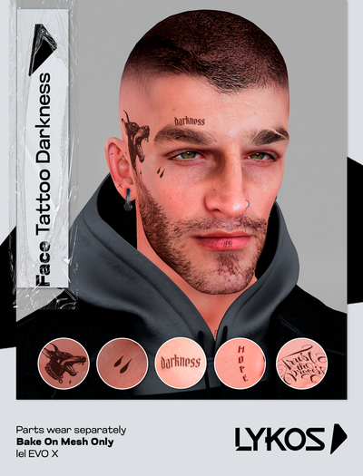 Second Life Marketplace - [LYKOS] Face Tattoo Darkness. Pack