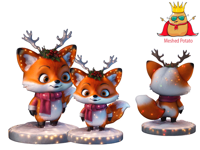 Second Life Marketplace - Meshed Potato - Festive Fox Full Perm