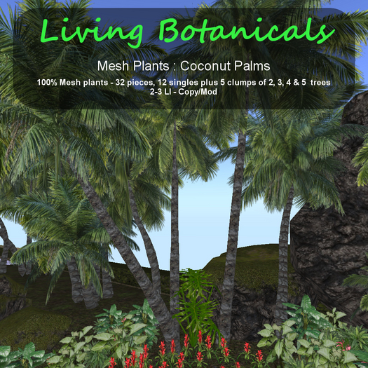 Second Life Marketplace - Inochi Botanicals - Mesh Plant "Coconut Palms"