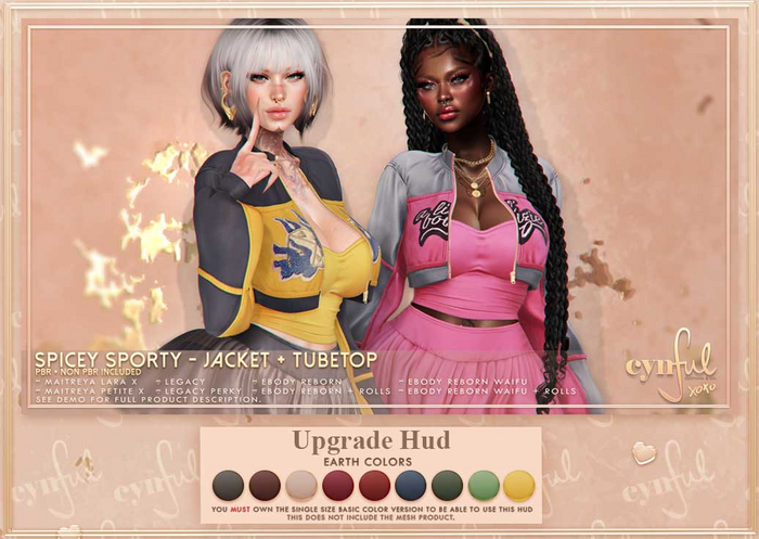Second Life Marketplace - Cynful Spicey Sporty - Jacket + TubeTop ...