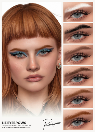 Second Life Marketplace - [ROUSSEAU] LIZ EYEBROWS - FATPACK - LELUTKA EVO X
