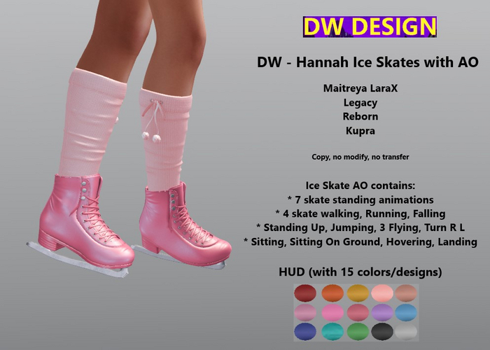 Second Life Marketplace - DEMO DW - Hannah Ice Skates with AO