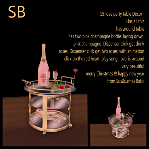 Second Life Marketplace - SB love party table Decor