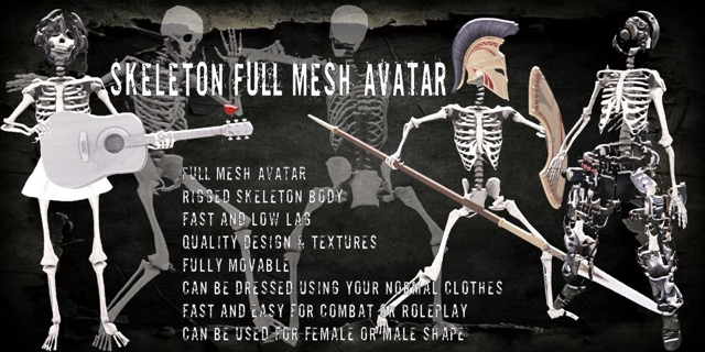 Second Life Marketplace - Skeleton combat avatar / fast / low lag