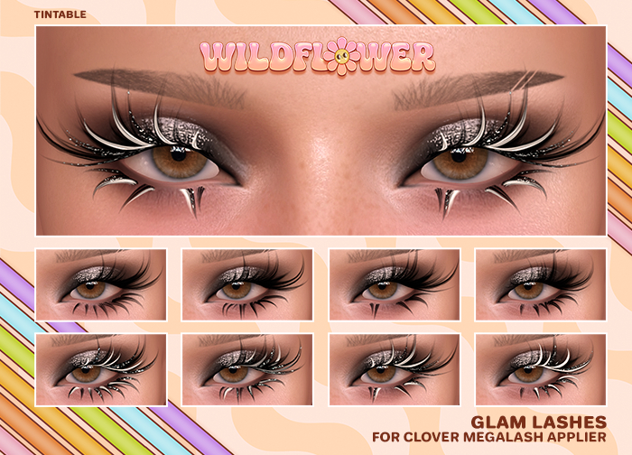 Second Life Marketplace - + wildflower glam lashes (clover megalash)