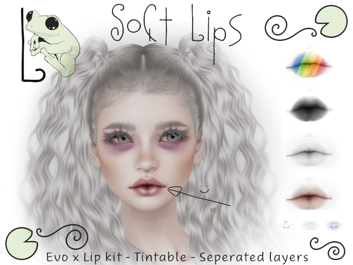 Second Life Marketplace - -Lilly- Soft lips - Tintable kit - EVO X