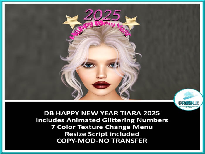 Second Life Marketplace - DB HAPPY NEW YEAR TIARA 2025 add me