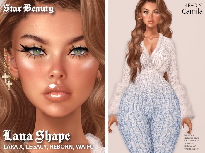 Second Life Marketplace - [Star Beauty] Lana Shape Lelutka Evo X Camila ...