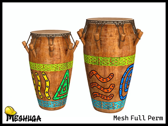 Second Life Marketplace - Meshuga Ethnic African Djembe FULL PERM MESH