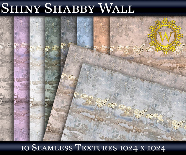 Second Life Marketplace - Shiny Shabby Wall 10 Seamless Textures