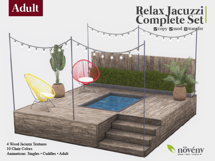 Second Life Marketplace - Noveny - Relax Jacuzzi Complete Set - Adult