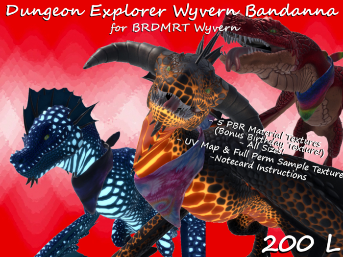Second Life Marketplace - Dungeon Explorer Wyvern Bandanna for BRDMRT ...