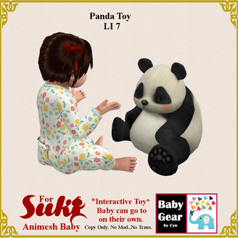 Second Life Marketplace - Suki Animesh Baby - INT Panda Toy (Boxed)