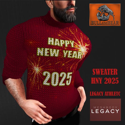 Second Life Marketplace - BULL&BEAR - SWEATER HNY 2025 - LEGACY