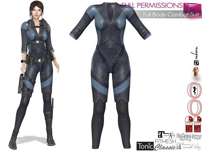 Second Life Marketplace - Full Perm Women's Full Body Combat Suit Slink ...