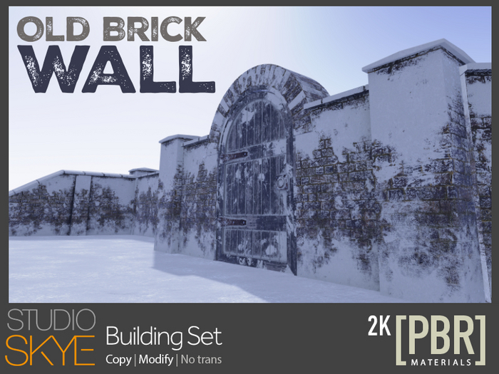 Second Life Marketplace - Skye Old Brick Wall Building Set [PBR] (inc ...