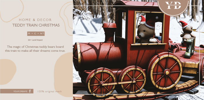 Second Life Marketplace - {YD} Teddy Train Christmas