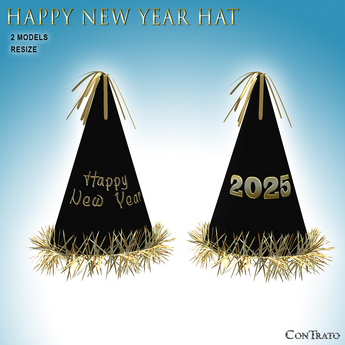 Second Life Marketplace - [ConTrato] Happy New Year Hat 2025