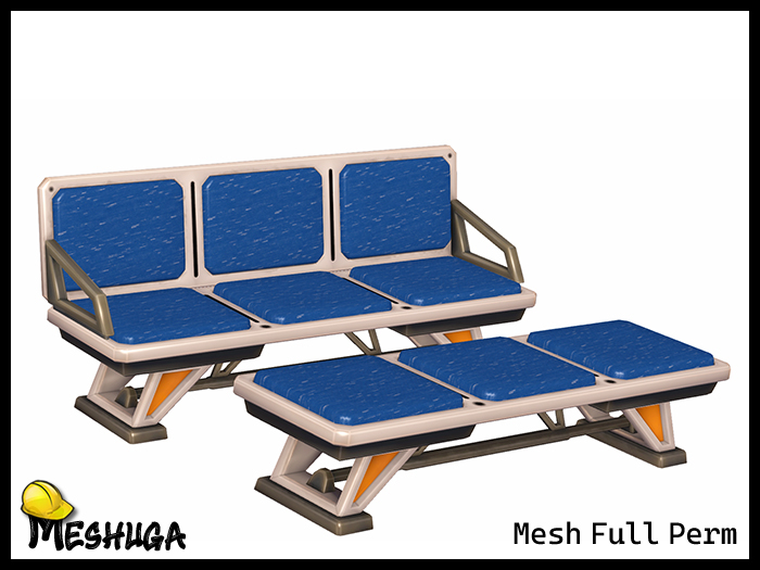 Second Life Marketplace - Meshuga Sci-Fi Bench & Table FULL PERM MESH