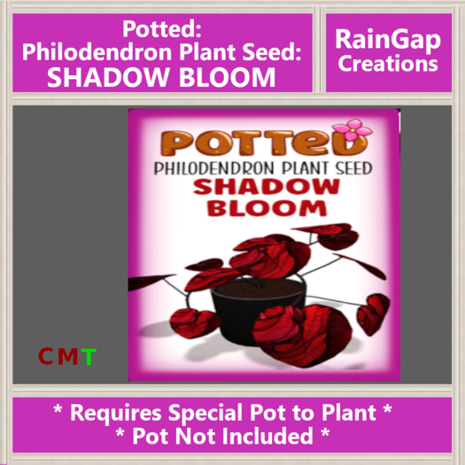 Second Life Marketplace - Potted: Philodendron Plant Seed: Shadow Bloom ...
