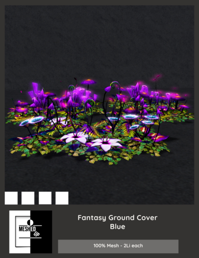 Second Life Marketplace - MeshedUp: Fantasy Ground Cover Pack - Blue
