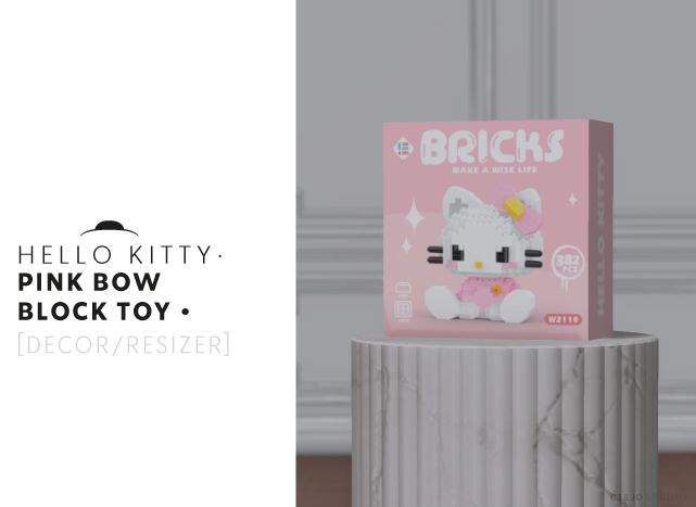 Second Life Marketplace - Hello Kit PINK BOW BLOCK TOY