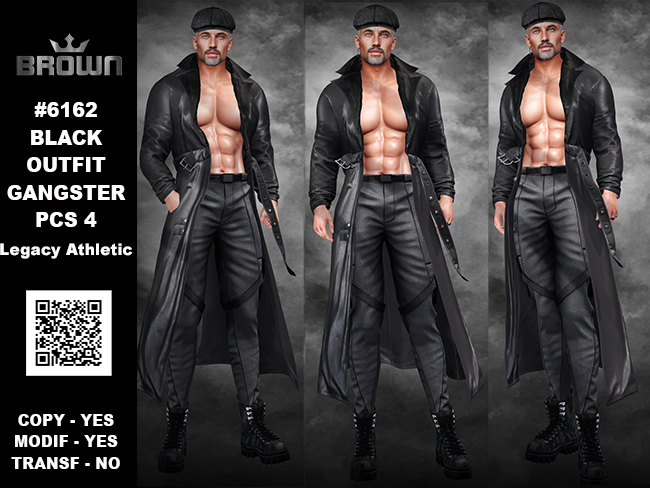 Second Life Marketplace - 6162 BLACK OUTFIT GANGSTER PCS 4 Legacy Athletic