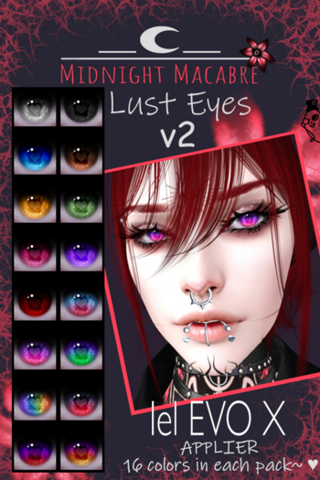Second Life Marketplace - (MM) Lust Eyes v2 Applier FATPACK LEL EVO/X ...