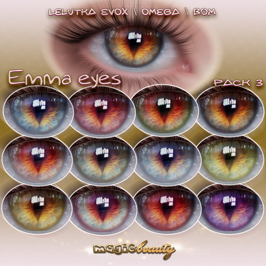 Second Life Marketplace - [Magic Beauty] Emma eyes pack3(Omega,LeLEVOX&BOM)