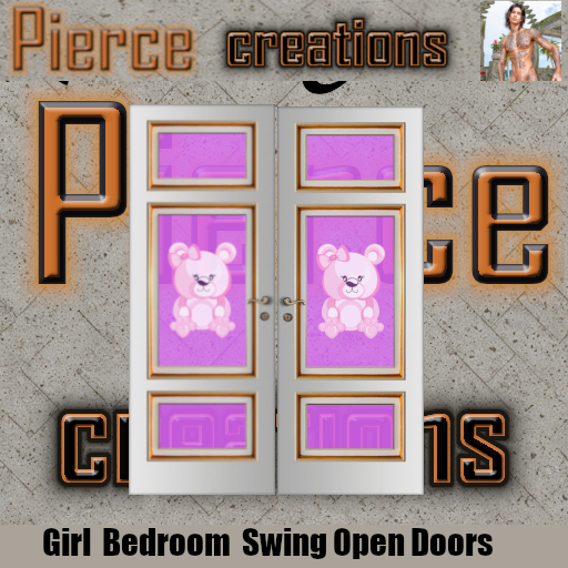 Second Life Marketplace - [Pierce Creations] Girl Bedroom Doors v2.1