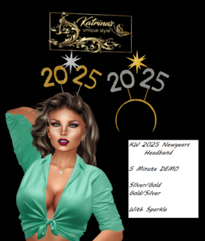 Second Life Marketplace - KW 2025 Star 1 New Year Headband-DEMO