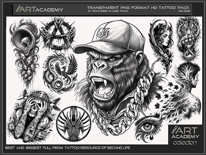 Second Life Marketplace - @PAA - Tattoo Texture Pack 1305