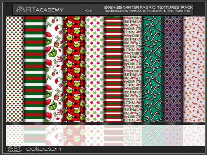 Second Life Marketplace - @PAA - 2024-25 Winter Fabric Textures Pack 8