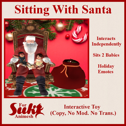 Second Life Marketplace - Suki Baby Interactive Toy - INT Sitting Santa ...