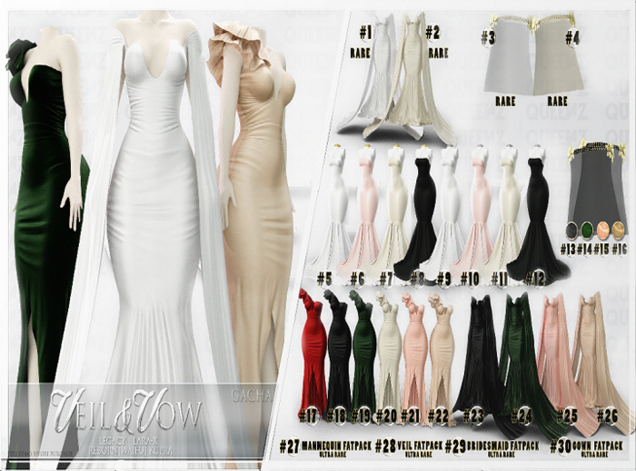 Second Life Marketplace - 30.Q. Veil&Vow GOWN -FP- [Rebrn,Waiu,LaraX ...