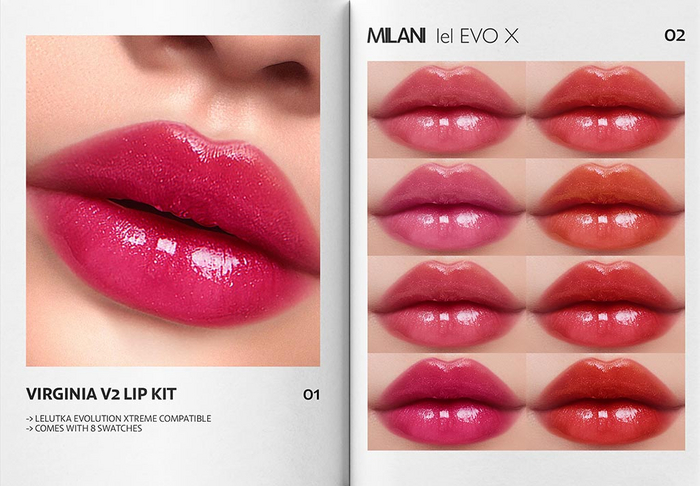 Second Life Marketplace - MILANI - "VIRGINIA V2" LIP KIT / FATPACK