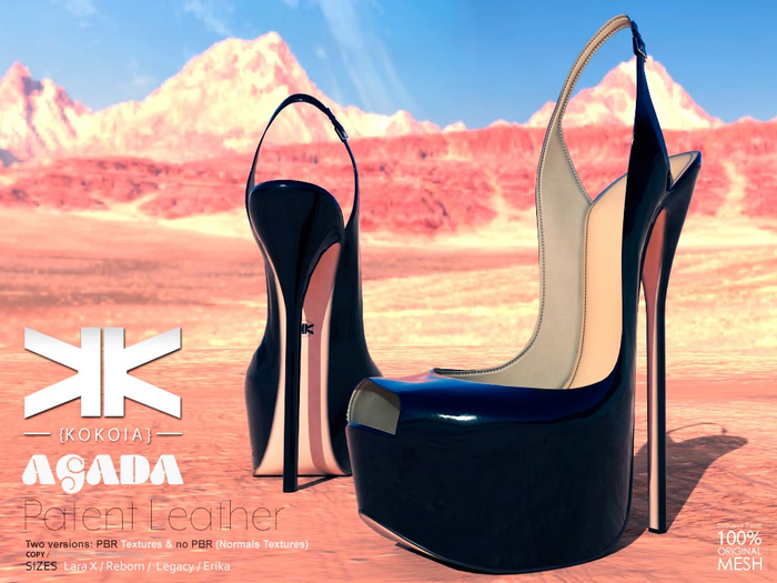 Second Life Marketplace - Agada :: Woman Peep Toe :: Patent Leather ...