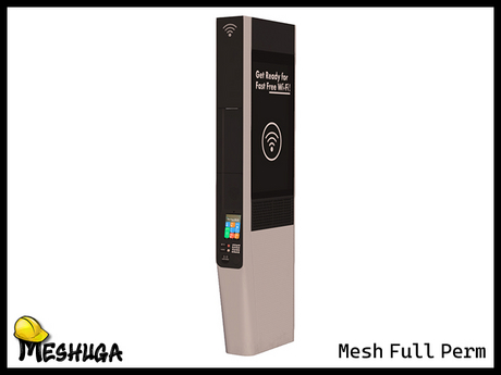 Second Life Marketplace - Meshuga Fast Free Wi-Fi Kiosk FULL PERM MESH
