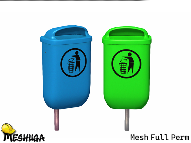 Second Life Marketplace - Meshuga Urban Plastic Trash Bin FULL PERM MESH