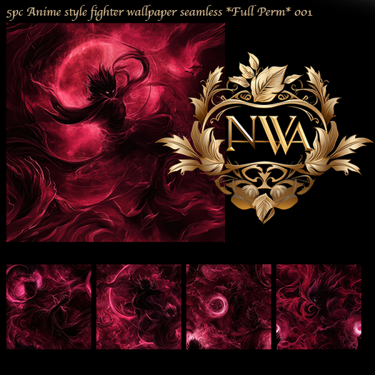 Second Life Marketplace - 5pc Anime style fighter wallpaper texture ...