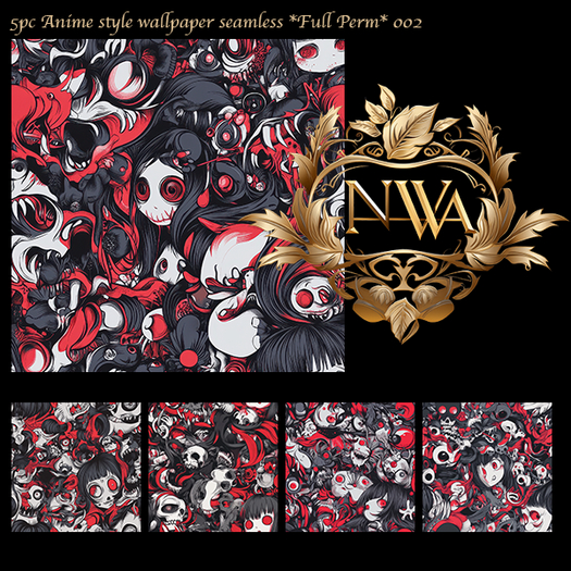 Second Life Marketplace - 5pc Anime style wallpaper texture seamless ...