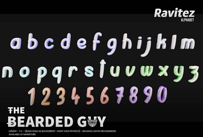 Second Life Marketplace - Pack Ravitez Balloons Alphabet - The Bearded Guy