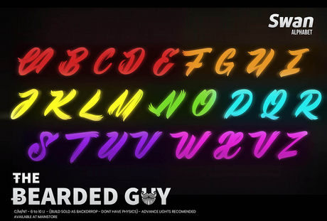 Second Life Marketplace - Pack Swan Neon Alphabet - The Bearded Guy